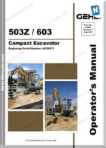 Gehl Compact Excavators 503Z 603 Operator Manual