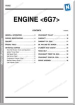 Mitsubishi Engine 6G7, 4D5 Models Service Manual