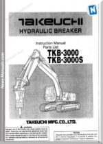 Takeuchi Tkb-3000, 3000S Hydraulic Breaker Parts Manual