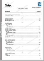 Yale Forklift Mpw-E-080 Mpw-E-065 Mpw-E-060 Part Manual